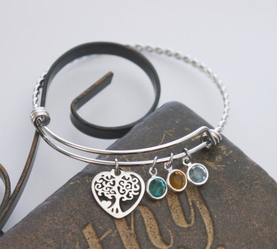 Family Tree Bracelet Birthstone Bracelet 1 2 3 4 5 6 - Etsy