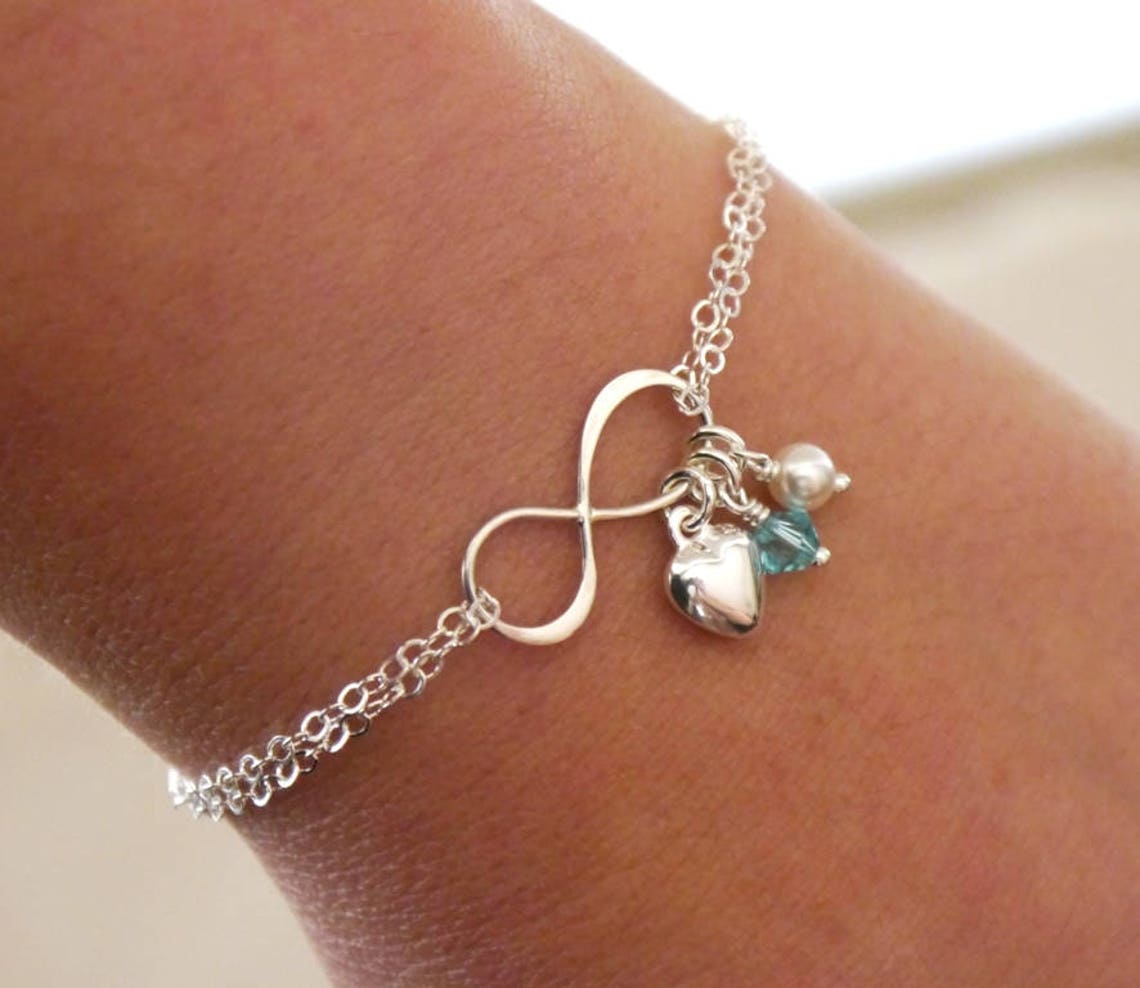 Infinity Heart Bracelet Sterling Silver Infinity Bracelet - Etsy