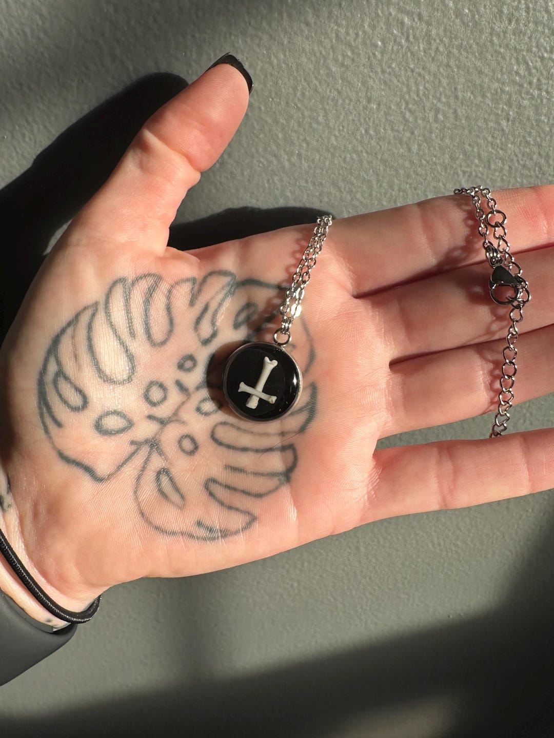 Inverted Cross/rat Bones Stainless Steel Adjustable Necklace/choker. - Etsy