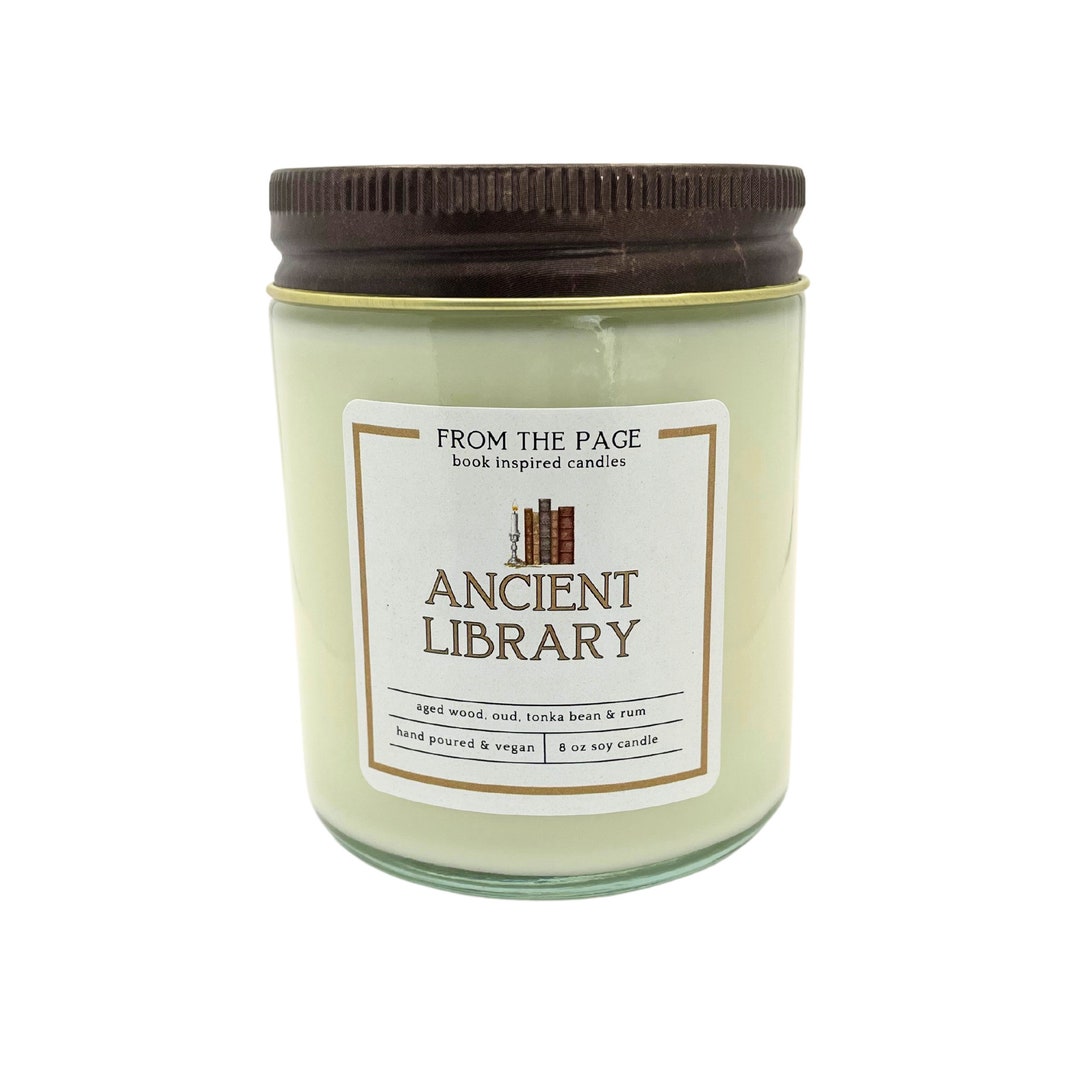 Ancient Library Book Inspired Candle Bookworm Gift 8 Oz Soy Candle - Etsy