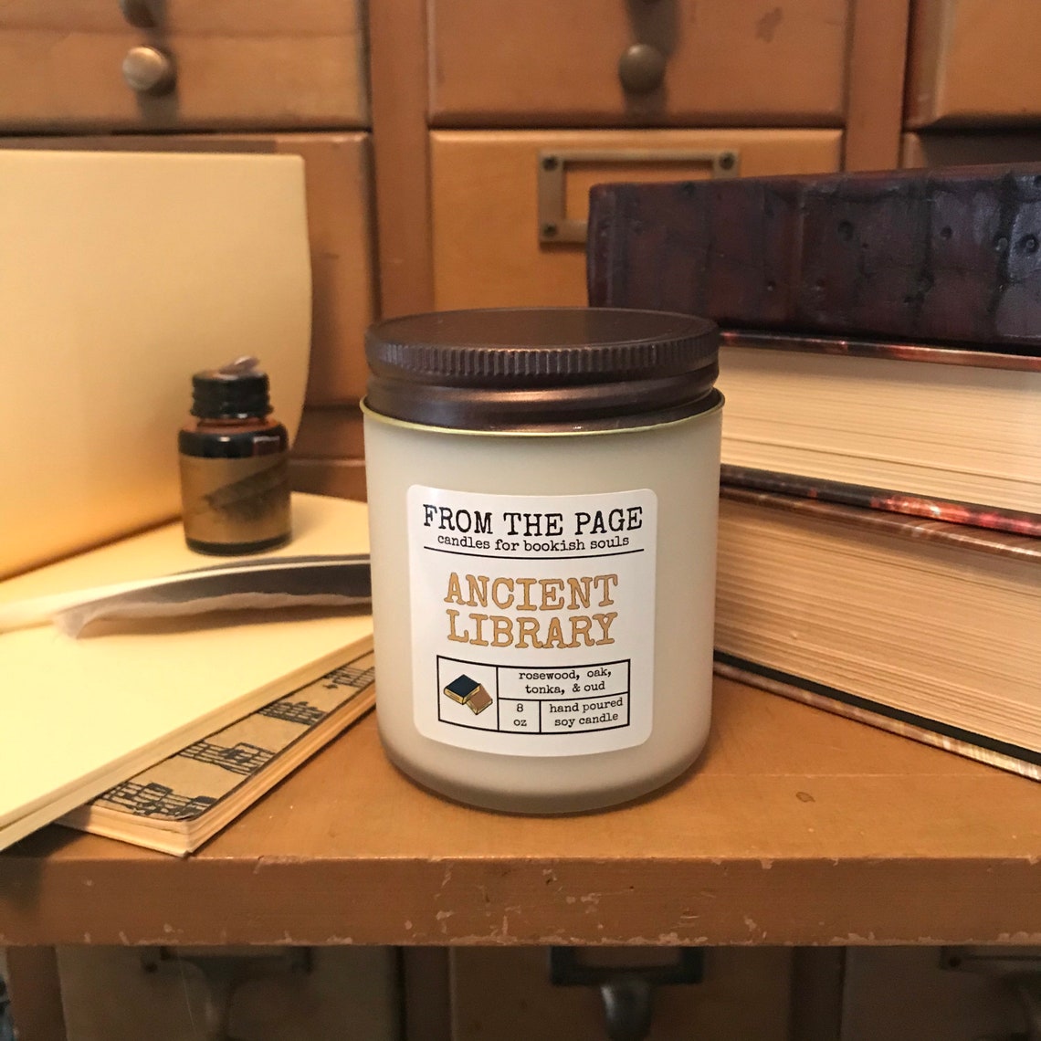 Ancient Library Book Inspired Candle Bookworm Gift 8 Oz - Etsy