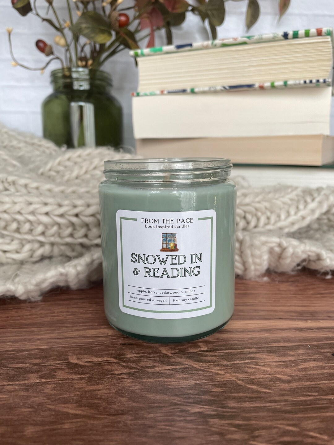 Snowed in & Reading Book Inspired Candle Bookworm Gift Winter Candles 8 ...
