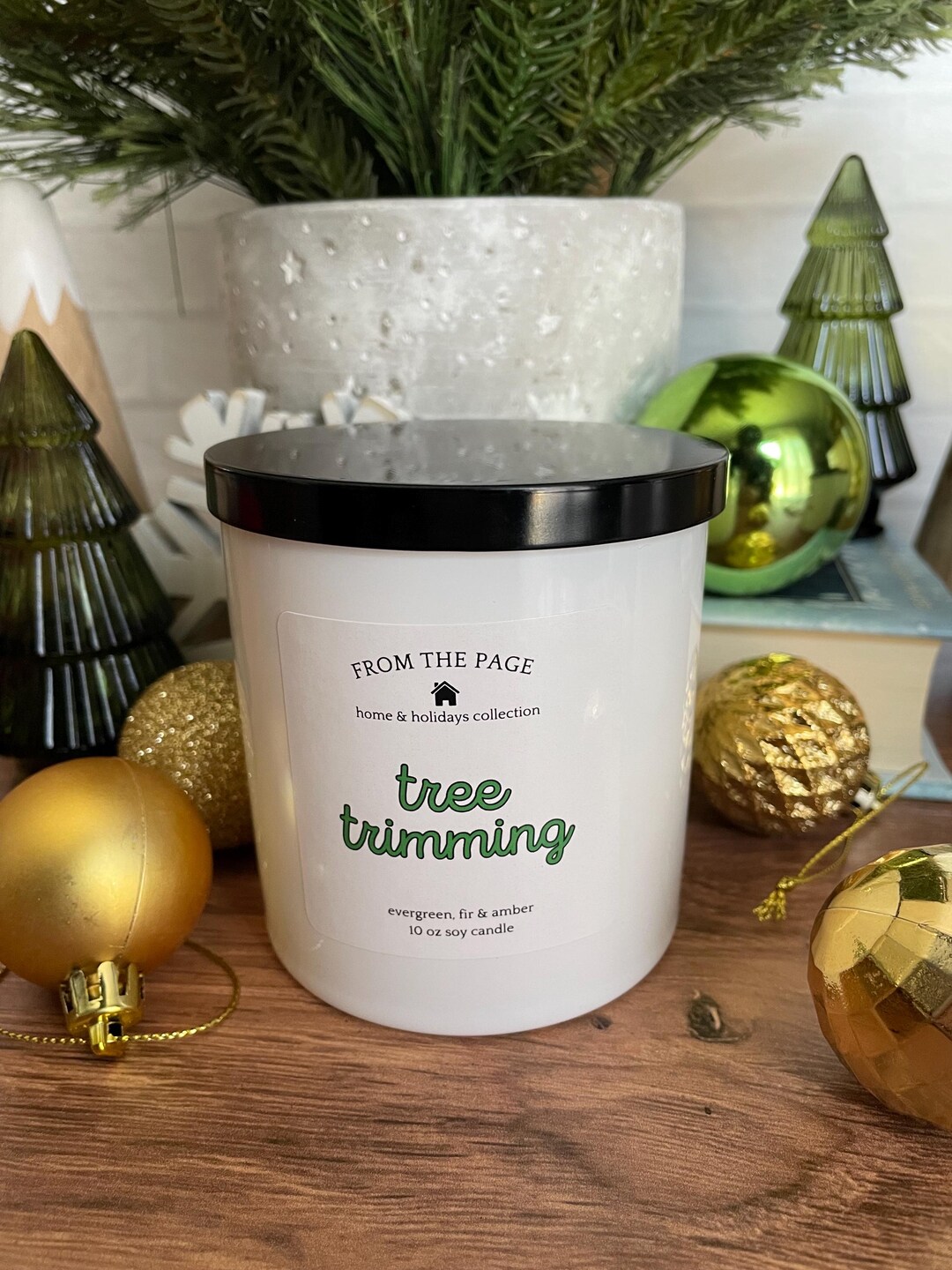 Tree Trimming | Christmas Candles | Holiday Gifts | 10 Oz Soy Candle - Etsy