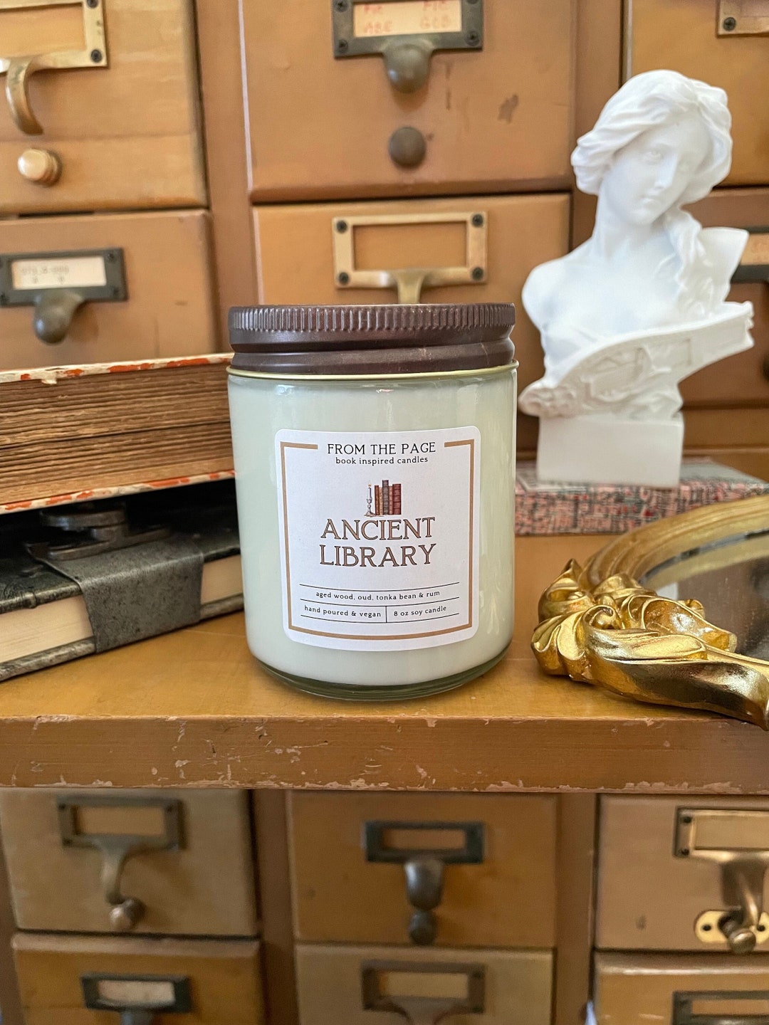 Ancient Library | Book Inspired Candle | Bookworm Gift | Reader Gifts ...