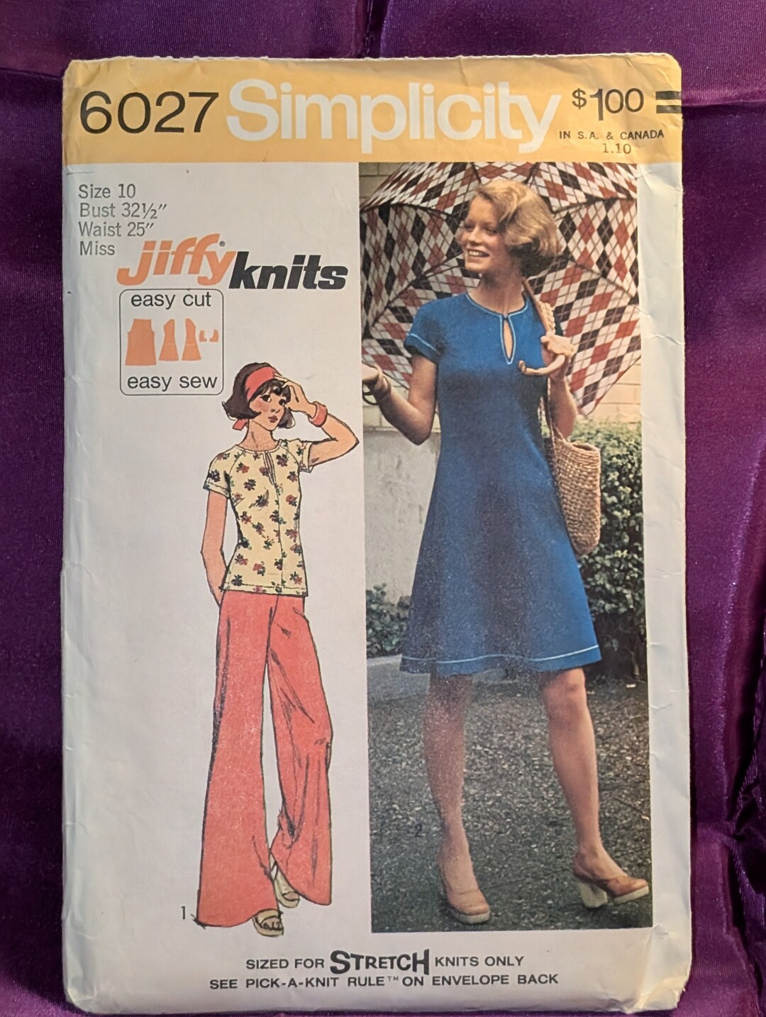 70s Easy Knit Separates Fit N Flare Abv Knee Dress N Top Round Slit ...