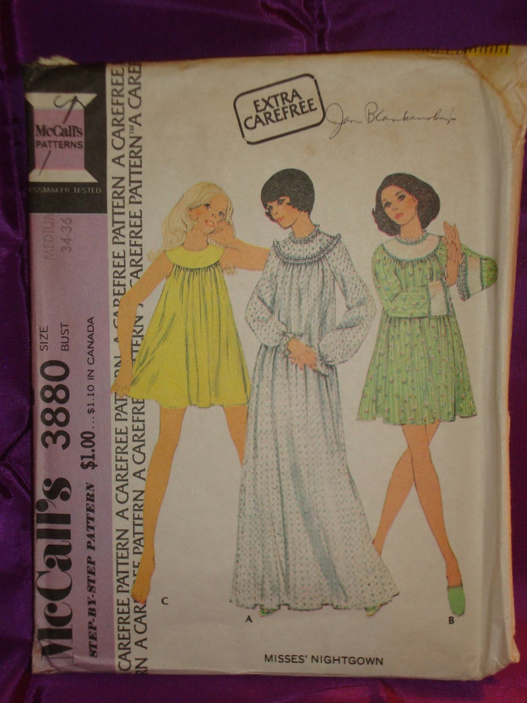 70s Sleepwear Nightgown Maxi Mini N Micro Mini Round Yokes Sleeveless N ...