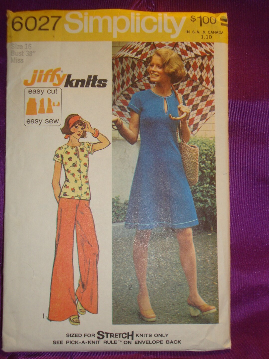 70s EASY Knit Separates Fit N Flare Dress and Top Round Slit Neck Short ...