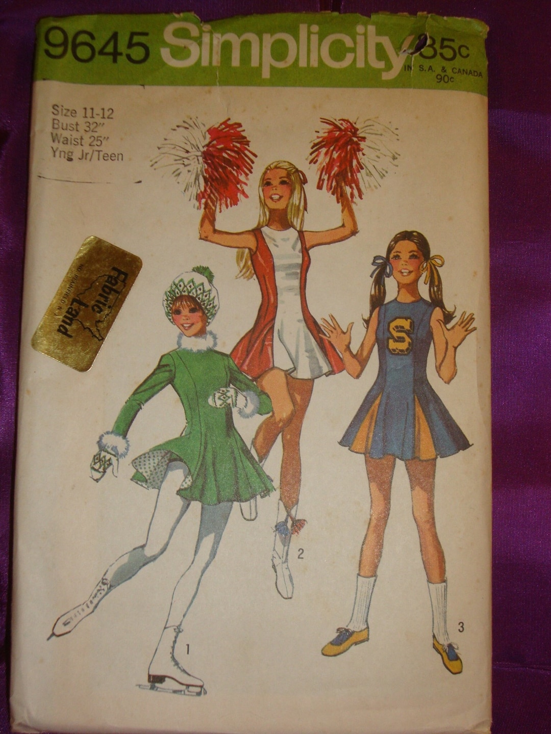 70s Skating Cheer Dress Princess Cut Collarless Rnd Neck Flared Skirt ...