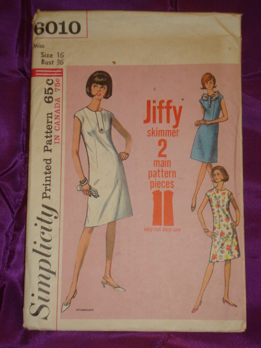 60s Easy Dress A Line Skimmer Sleeveless Collarless Round Neck W Opt ...
