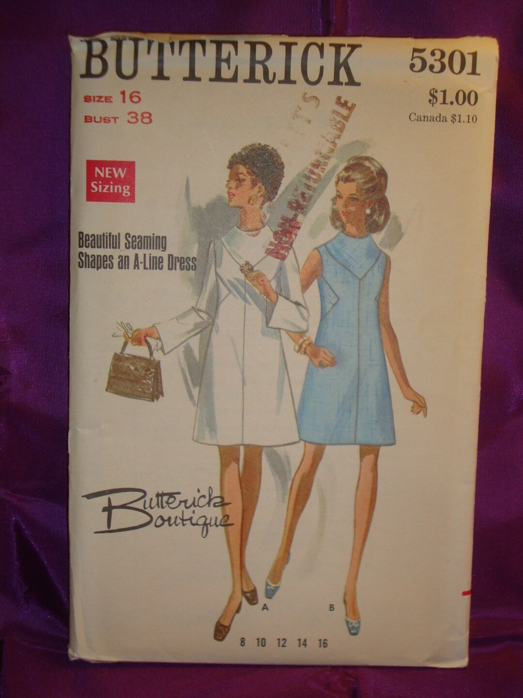 60s Mod A Line Dress Shaped Side and Front Neck Insets Form Funnel ...