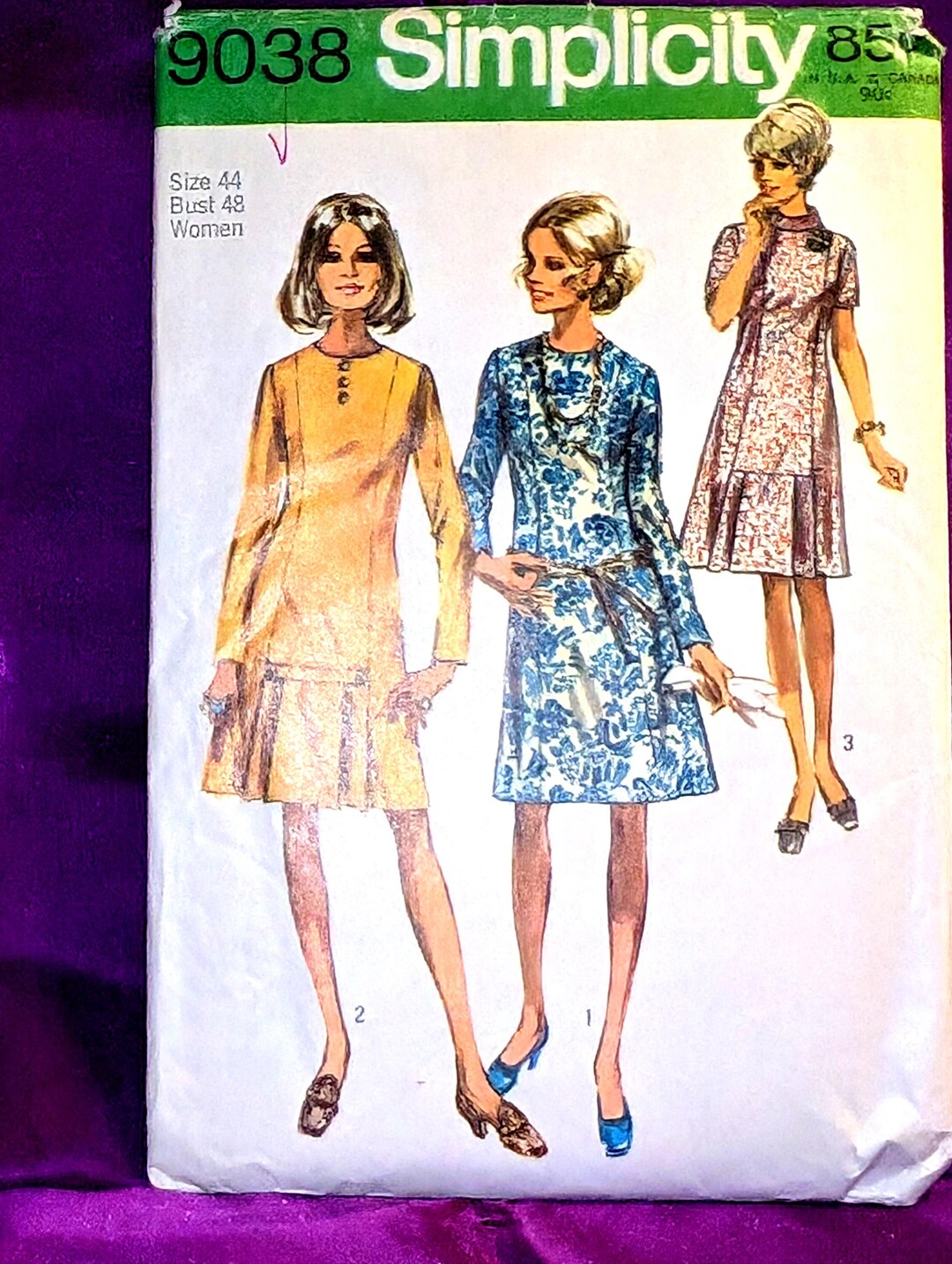 70s Princess Dress High Round Neck Short N Long Sleeves Optionl Band ...