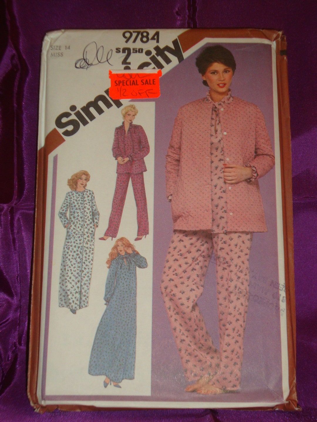 80s Sleepwear Loungewear Long Sleeve Floor Length Nightgown Pajama Top ...