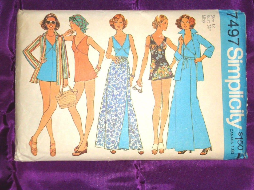 70s Separates One Piece Modest Bathing Suit Swim Suit Beach Jacket ...