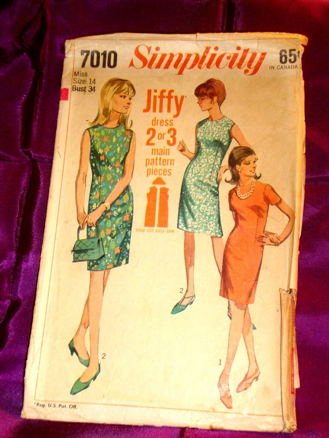 60s EASY Bust 34 Classic Skimmer Sheath Dress Dart Fitted Round Neck ...