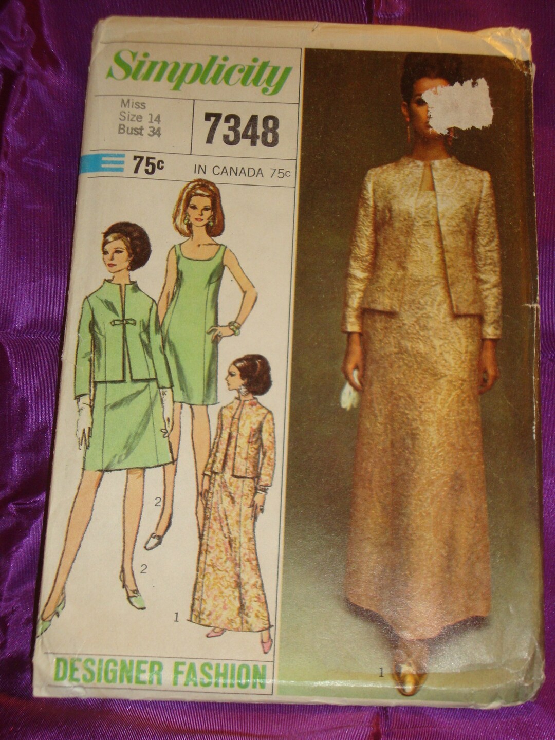 60s Slim Skimmer Dress 2 Lgths Scoop Neck Slvls N Collarless Jacket ...