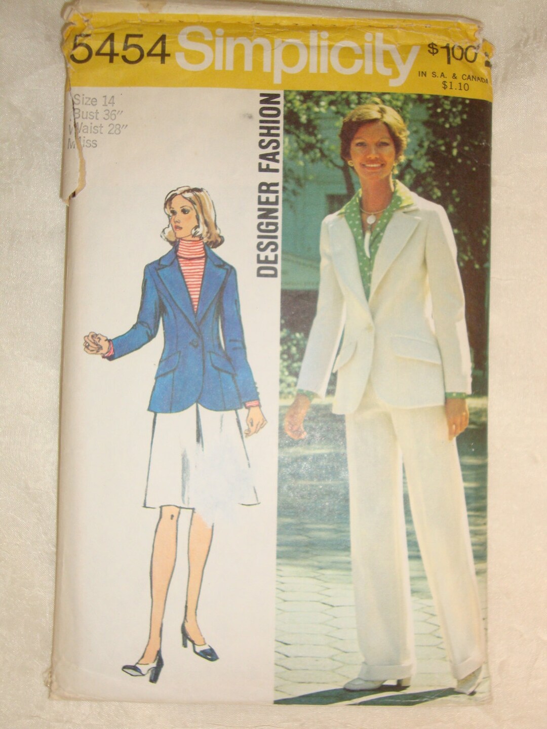 70s Separates Princess Cut Jacket Notch Collar Flap Pckts A Ln Skirt ...