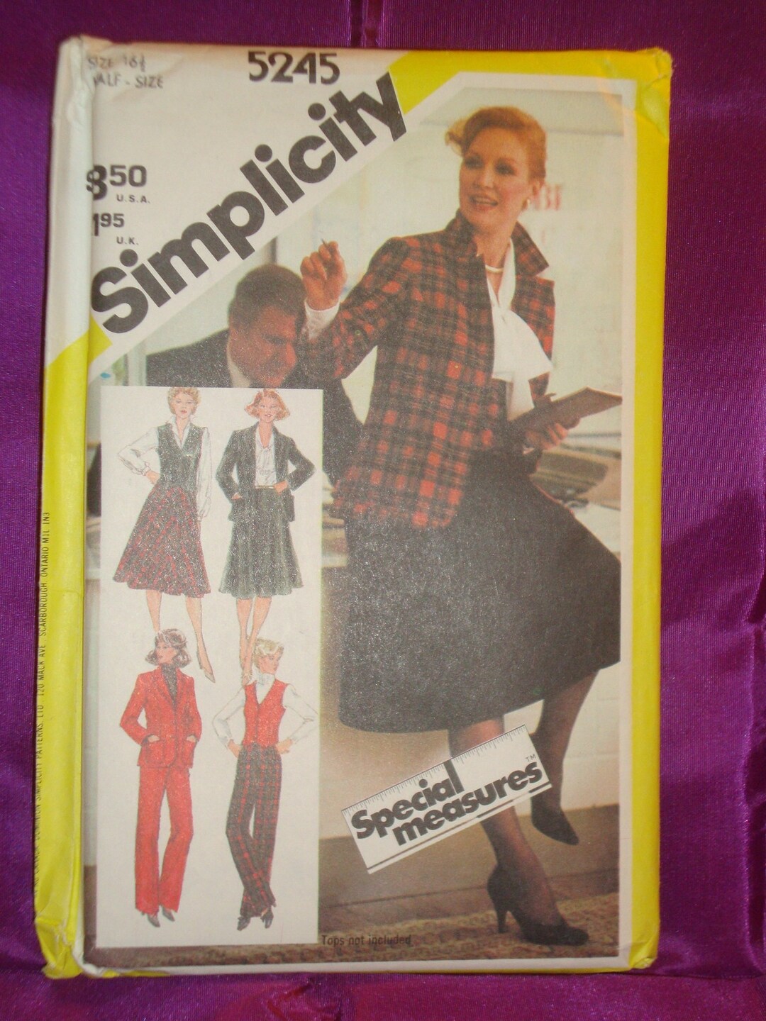 80s Half Size Princess Cut Jacket Front Button Notch Collar Pockets N ...