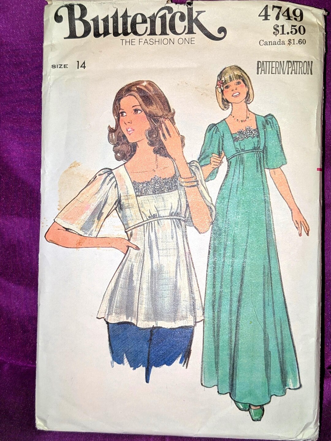 70s Maxi Dress or Top Square Neck High Waist W Waistband Attach Back ...