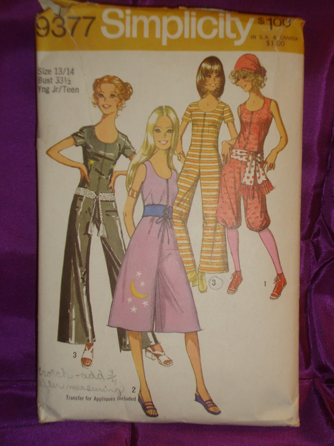 70s Junior Sz Front Zip Jumpsuit 2 Lgths Scoop Nck Slvls N Short Slvs ...