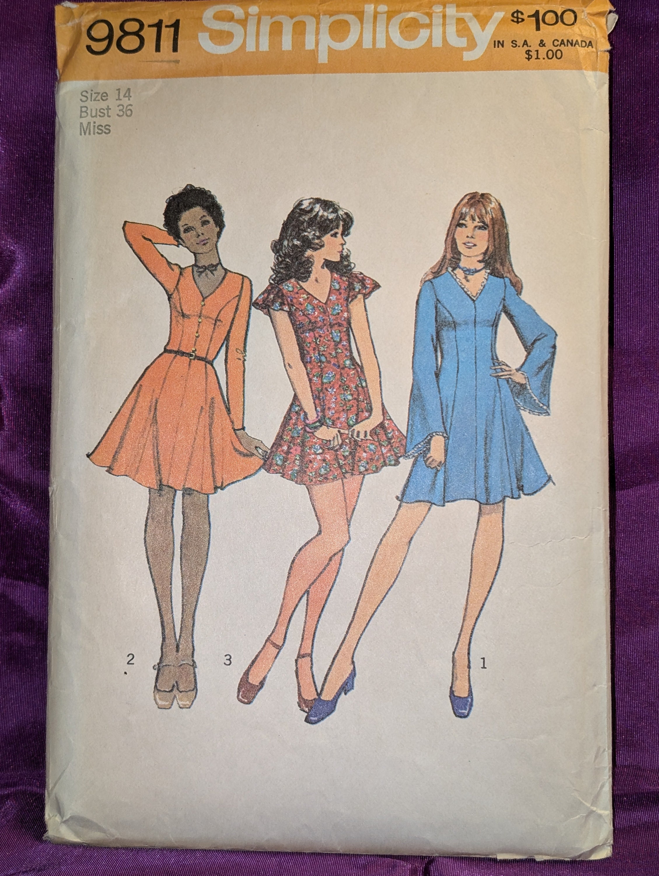 70s Fit N Flare Princess Dress Mini Length ONLY V Neck Short Flutter ...