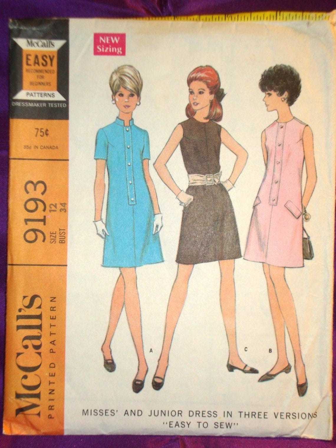 60s EASY Mod A Line Dress Above Knee Length Opt Stand up Collar ...