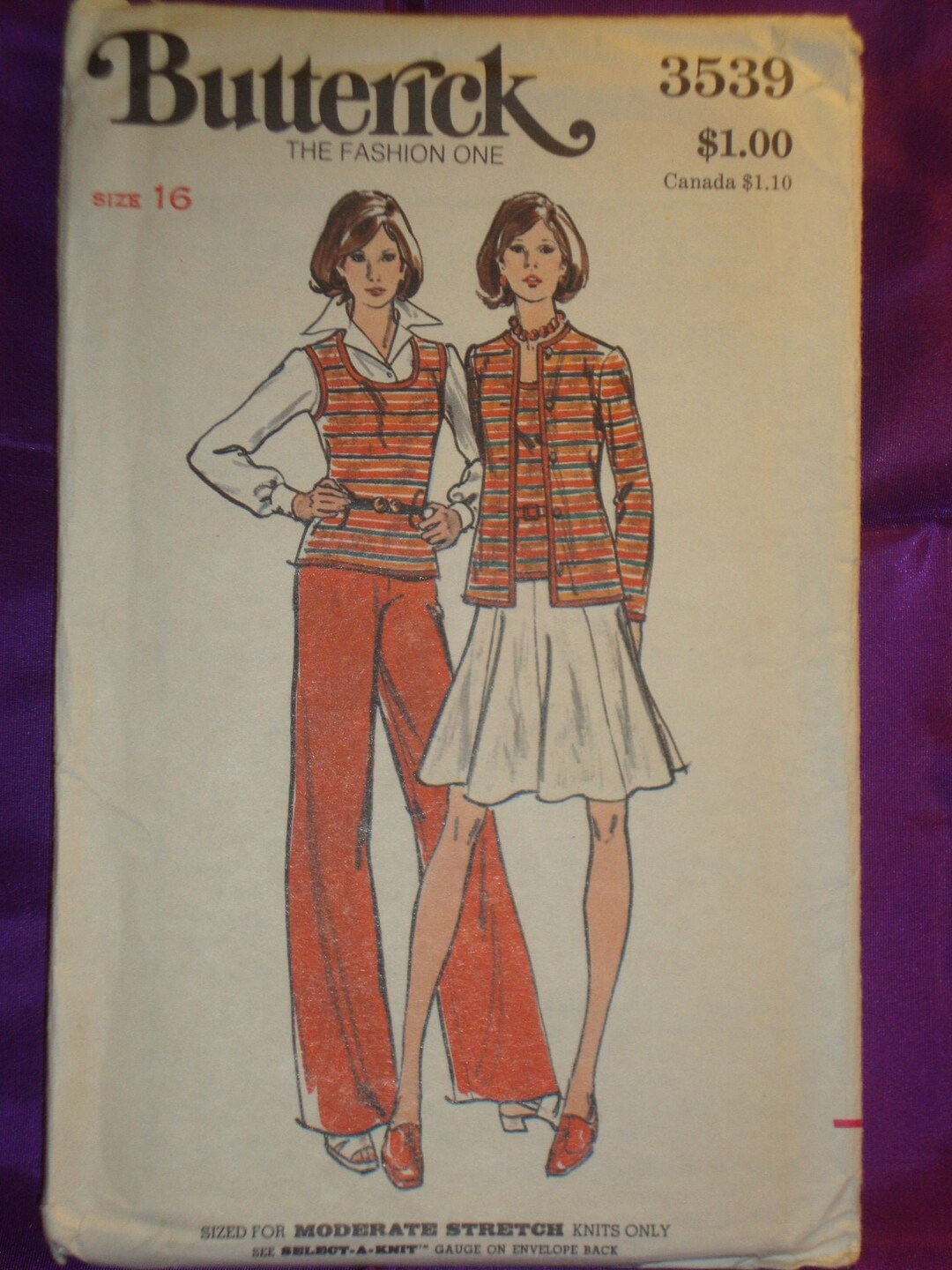 70s Stretch Knit Separates Frnt Button Sweater U Neck Pullover Vest ...