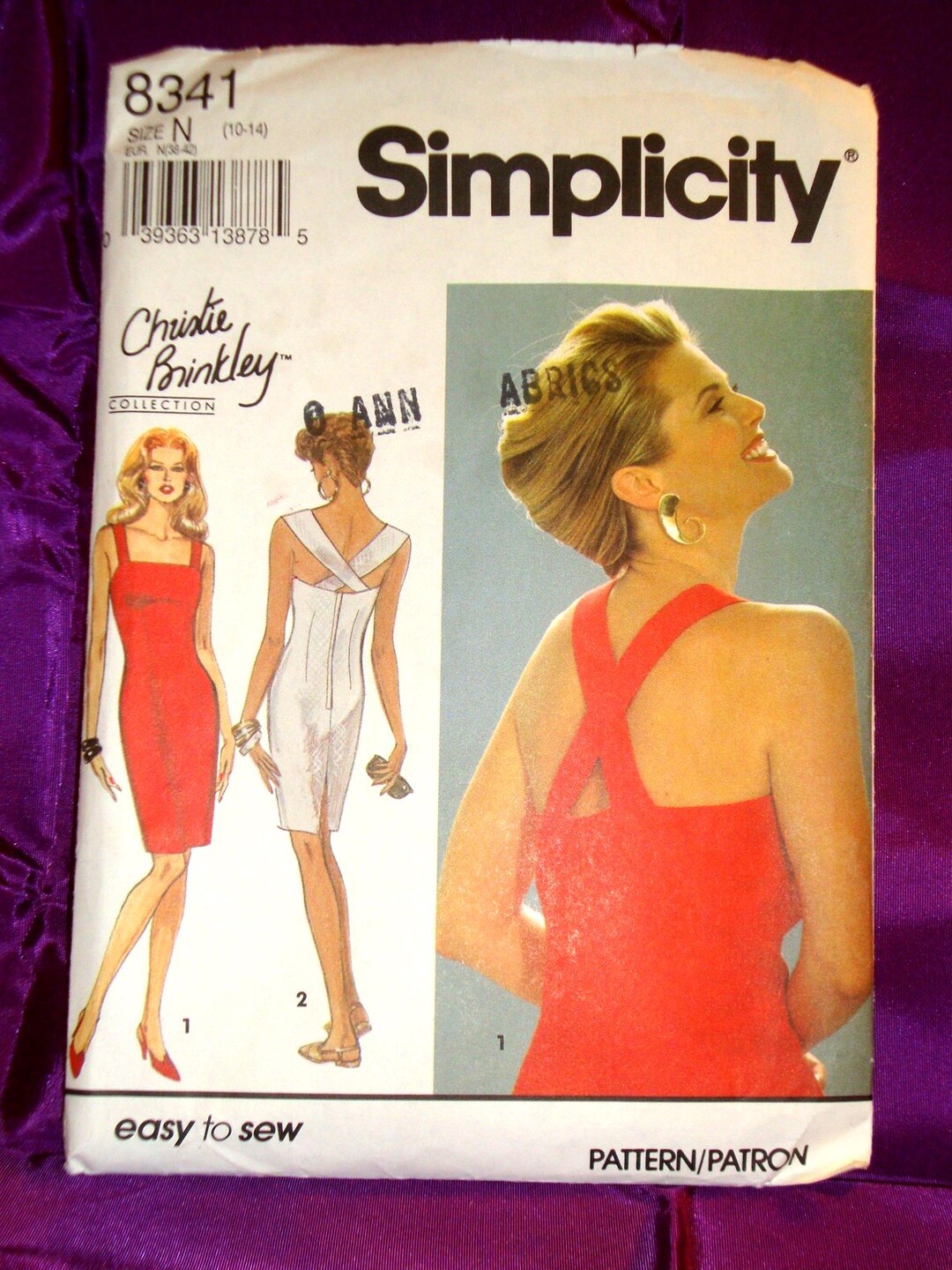 90s EASY Christie Brinkley Slim Skimmer Dress Sleeveless W Straight or ...