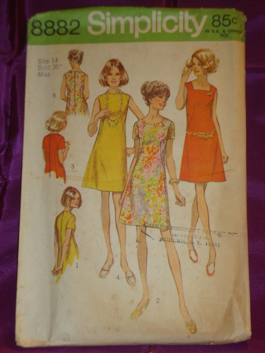 70s A Line Dress Sleeveless N Short Slvs High or Lowered Round or ...