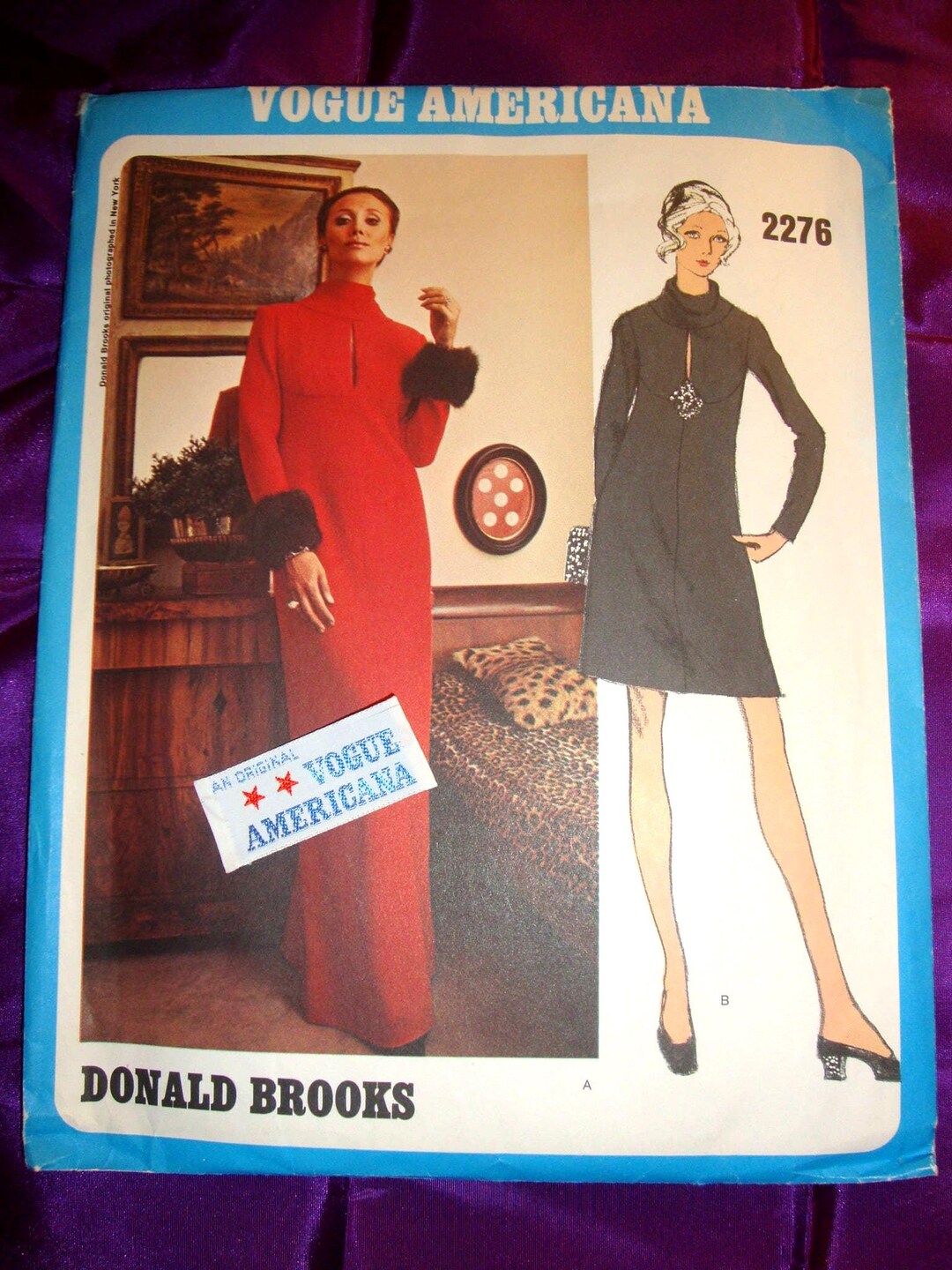 60s DONALD BROOKS Evening Cocktail Dress Center Front Slit Top High ...