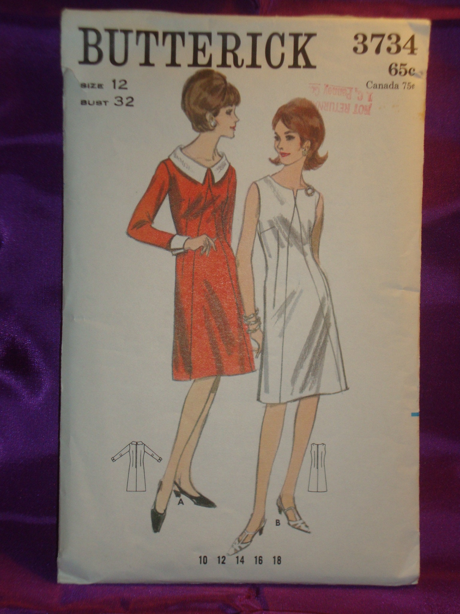 Craft Supplies & Tools Sewing Pattern Butterick 3734 Dress & Jacket ...