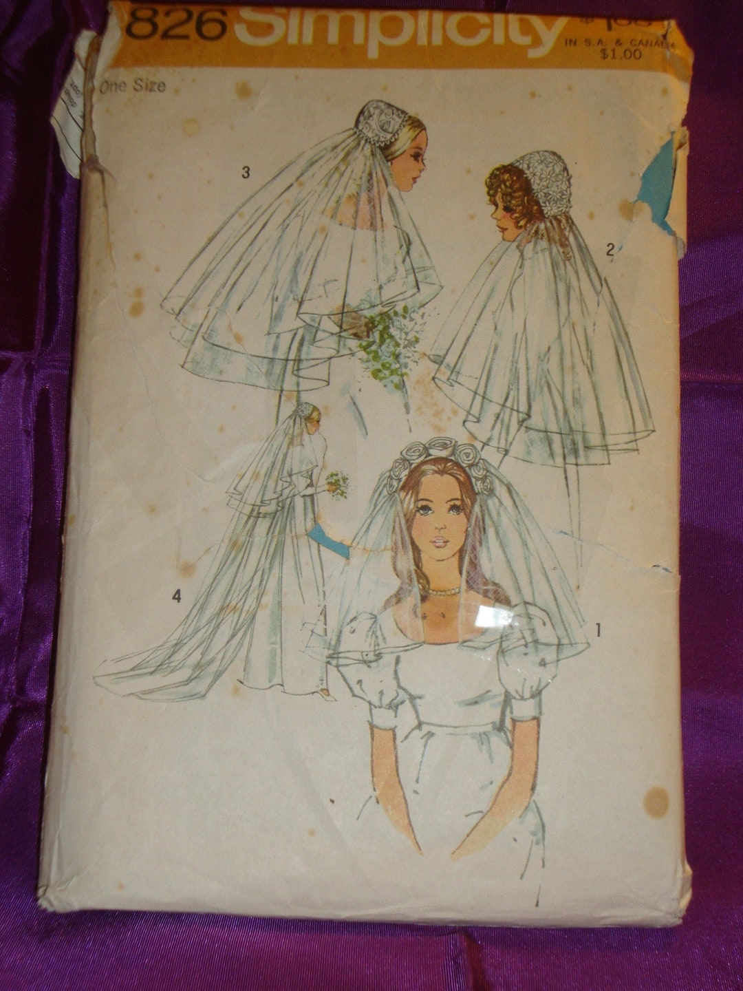 70s Bridal Headpieces Veils Floral Headband N Cap 2 Vws and Veil in 3 ...