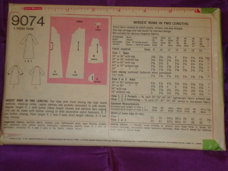 70s Robe 2 Lengths Front Button Snap or Frog Close Stand up Collar ...