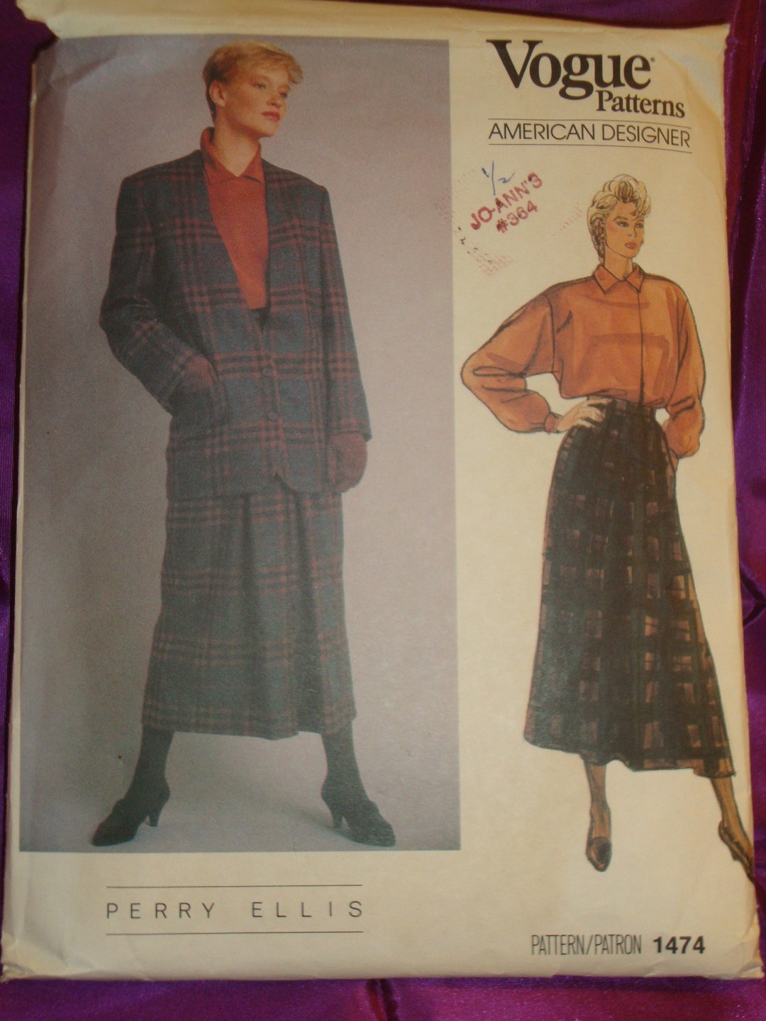 80s Perry Ellis Loose Fit Jacket Below Hip N Top Asymmetrical Front Cls ...