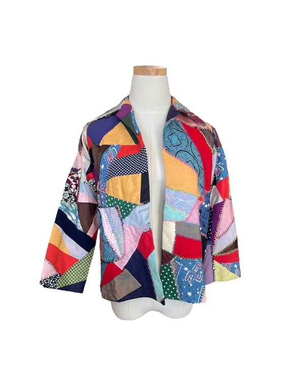 1970 Patchwork Jacket. Crazy Quilt Jacket Made from 1… - Gem