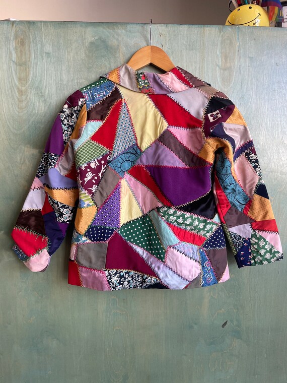 1970 Patchwork Jacket. Crazy Quilt Jacket Made from 1… - Gem