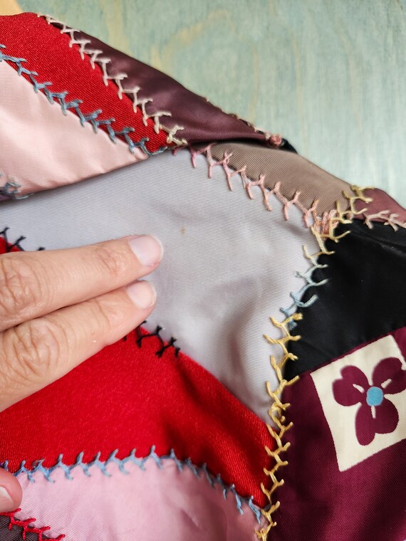 1970 Patchwork Jacket. Crazy Quilt Jacket Made from 1… - Gem