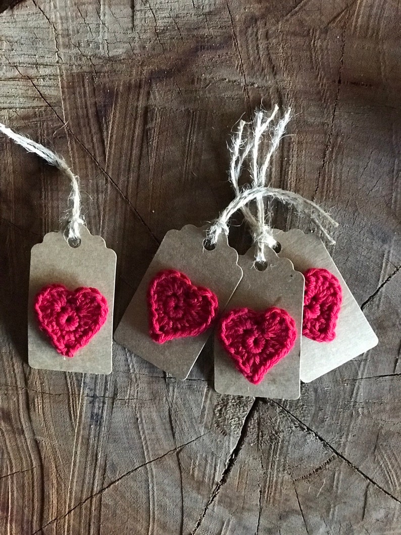 Red Love Heart Gift Tags Set of 4 - Etsy