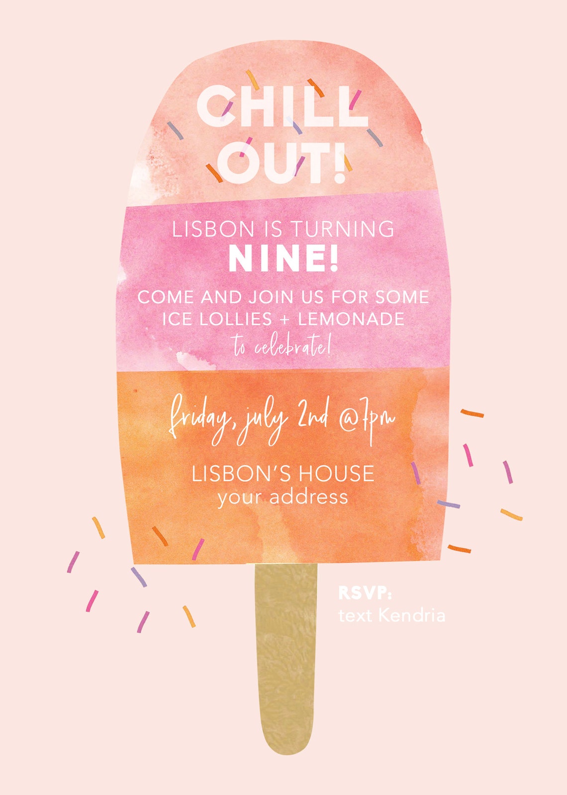 Popsicle Summer Treat Birthday Party Invitation - Etsy