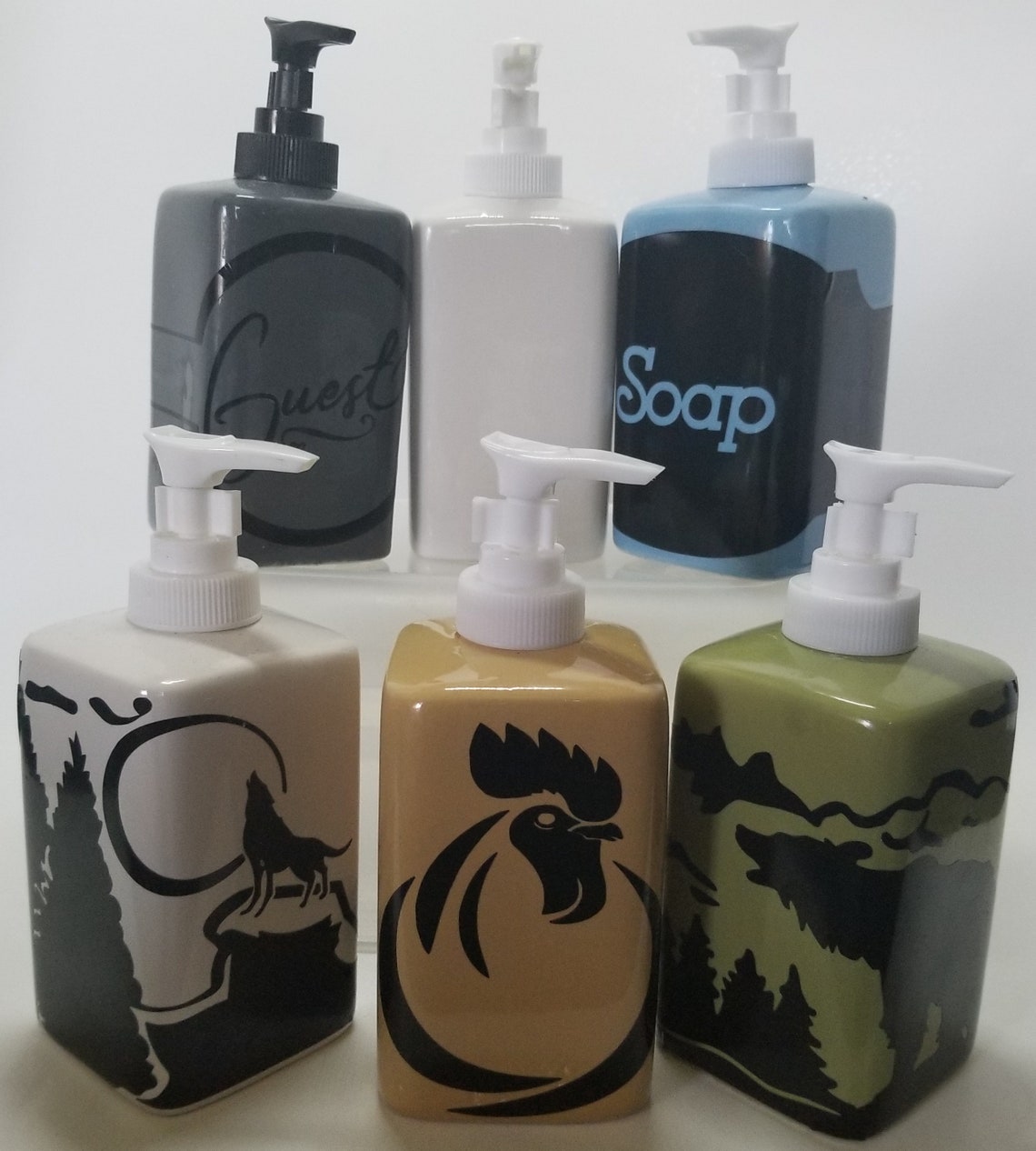 Decorative Soap Dispenser with Vinyl Decal/Ceramic | Etsy