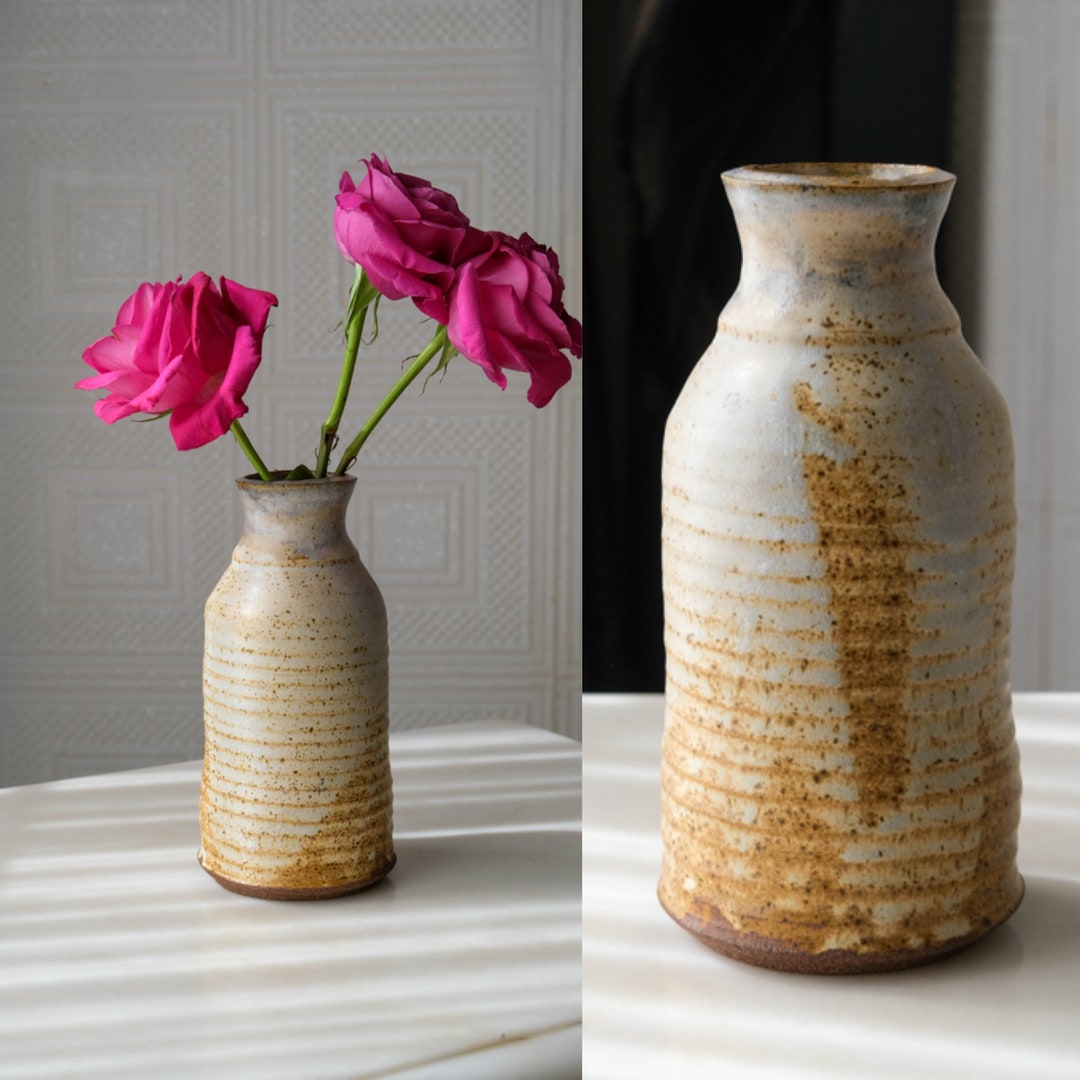 Vintage Earthtone 70s Glazed Turned Pottery Vase | Signed Hand Made ...