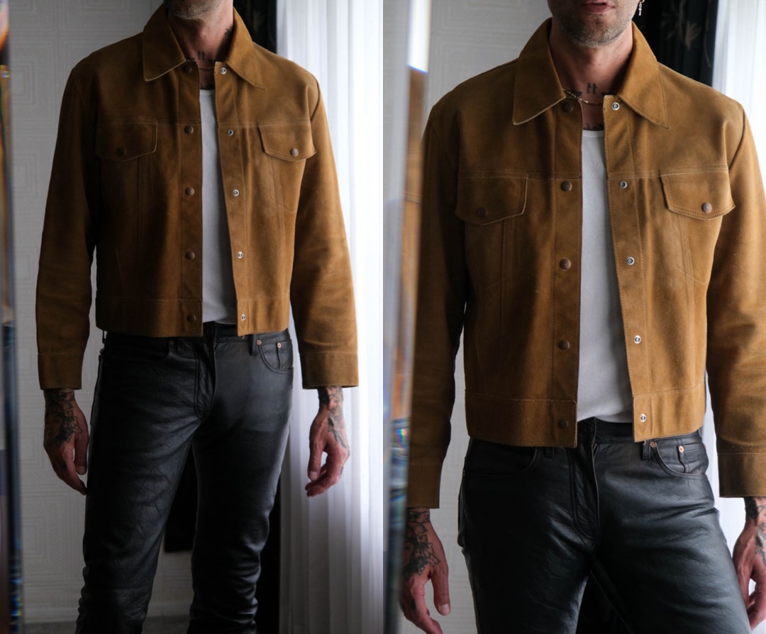 Vintage 70s JC Penny Towncraft Tan Suede Trucker Jacket Made - Etsy