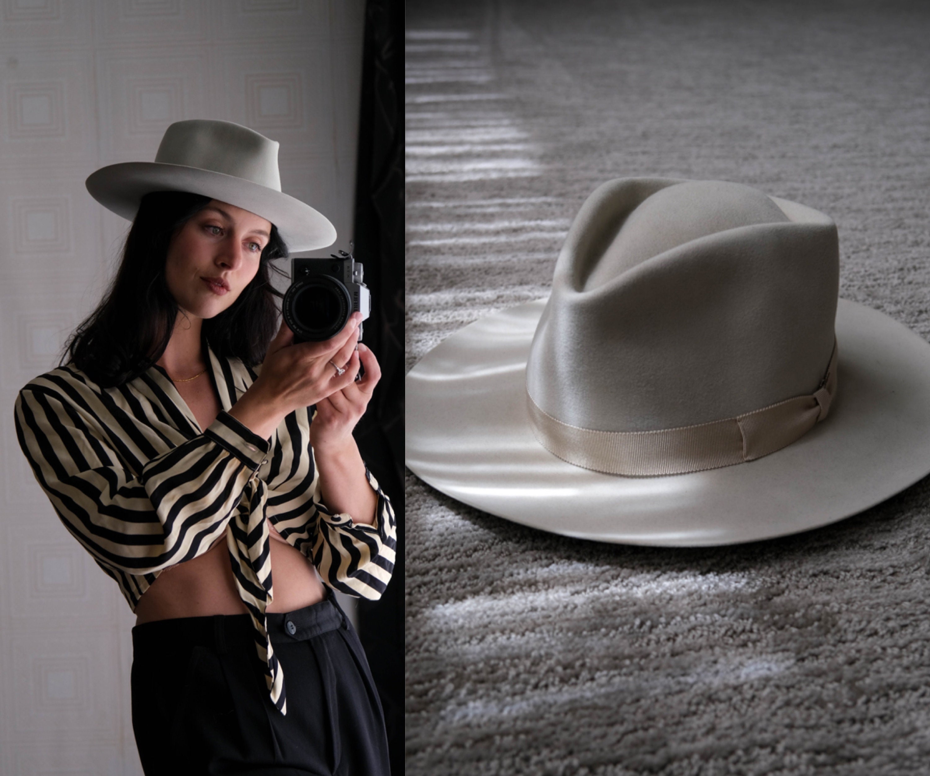 Duke of Soho by Home 1969 Silverbelly Beaver Fur & Silk Wide Brim ...