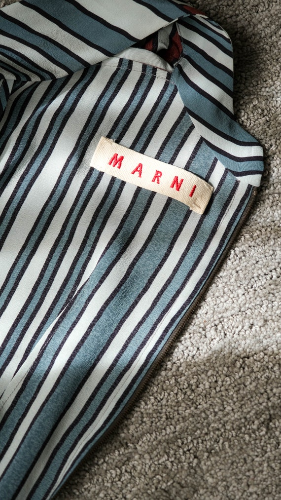 Vintage MARNI Avant Garde Draped Geometric Striped Sl… - Gem