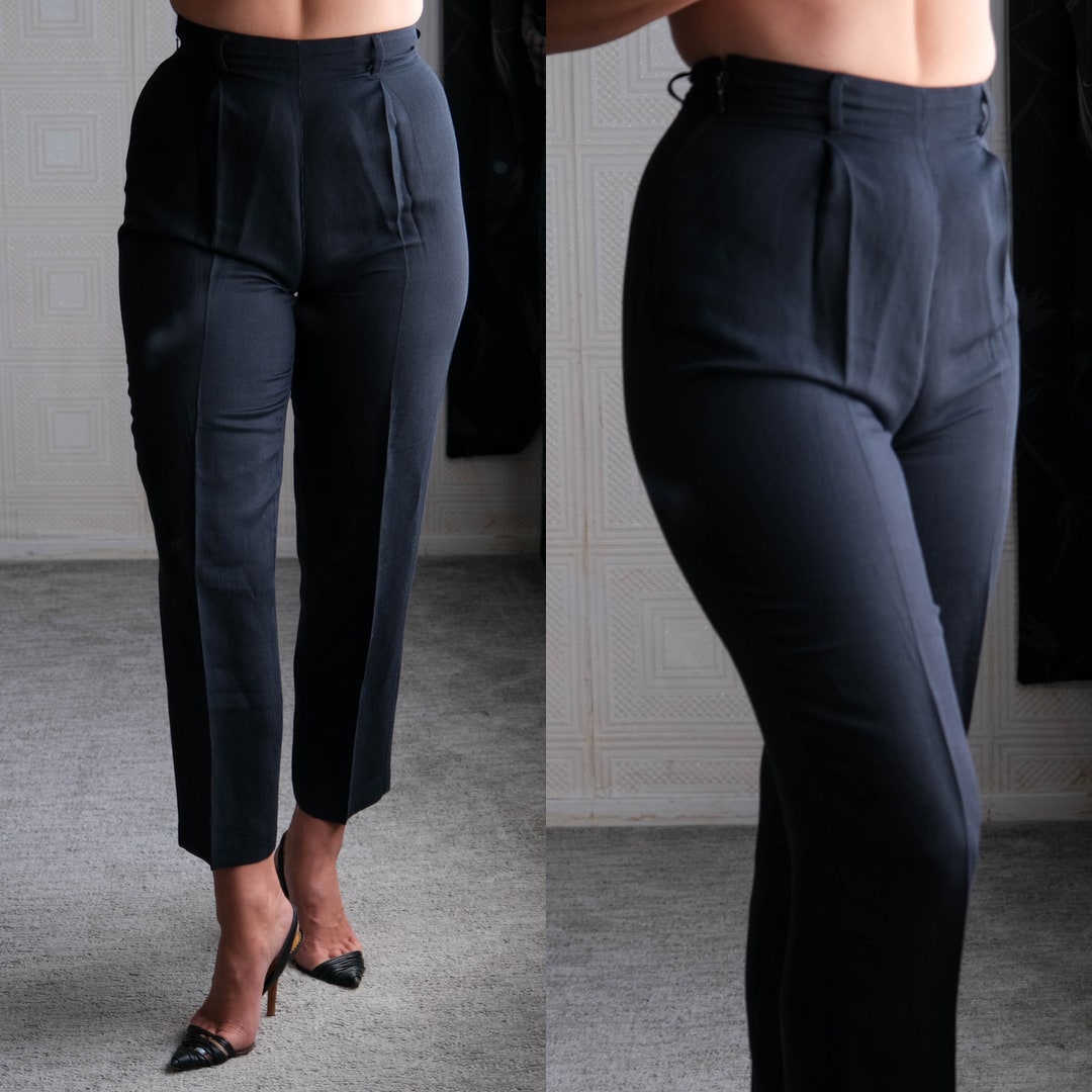 Vintage 90s UNITED COLORS of BENETTON Midnight Blue Linen Sharkskin ...