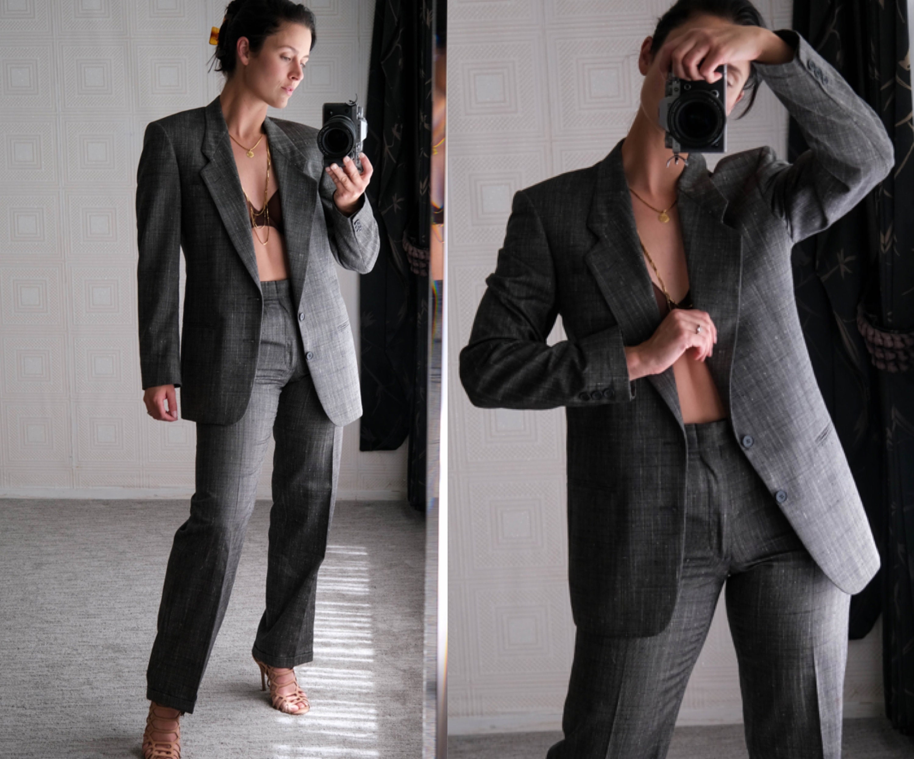 Vintage 80s Pierre Cardin Retro Black & White Silky Woven Vintage 80s Pierre Cardin Retro Black & White Silky Woven