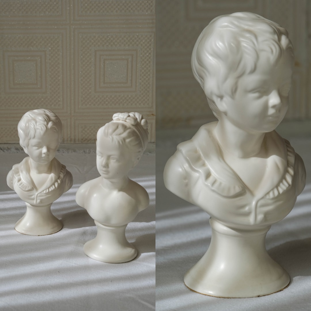 Vintage Victorian Style Matching Ceramic Busts | Made in Japan | Bisque ...