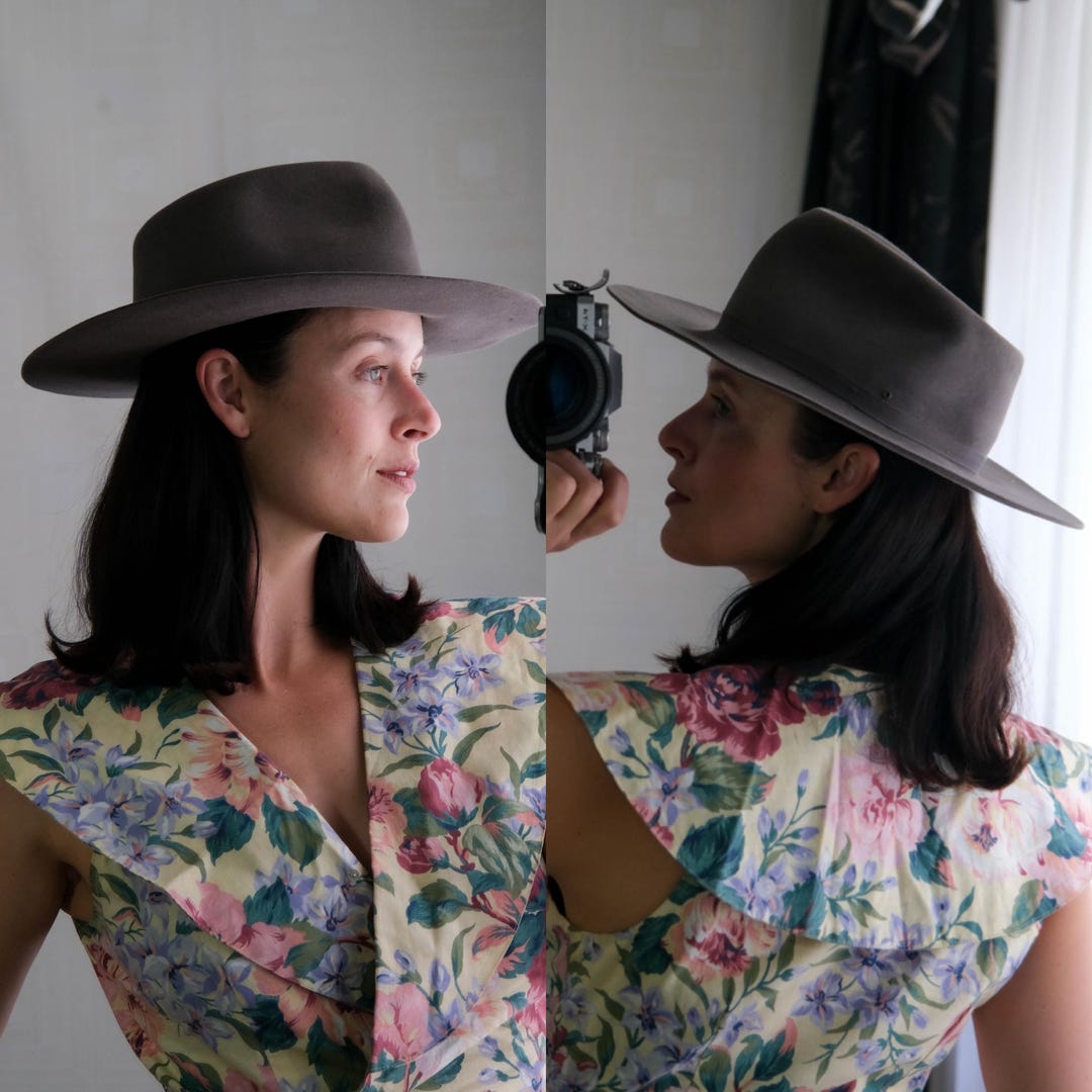 Vintage 80s AKUBRA Snowy River Fur Felt Wide Brimmed Australian Fedora ...