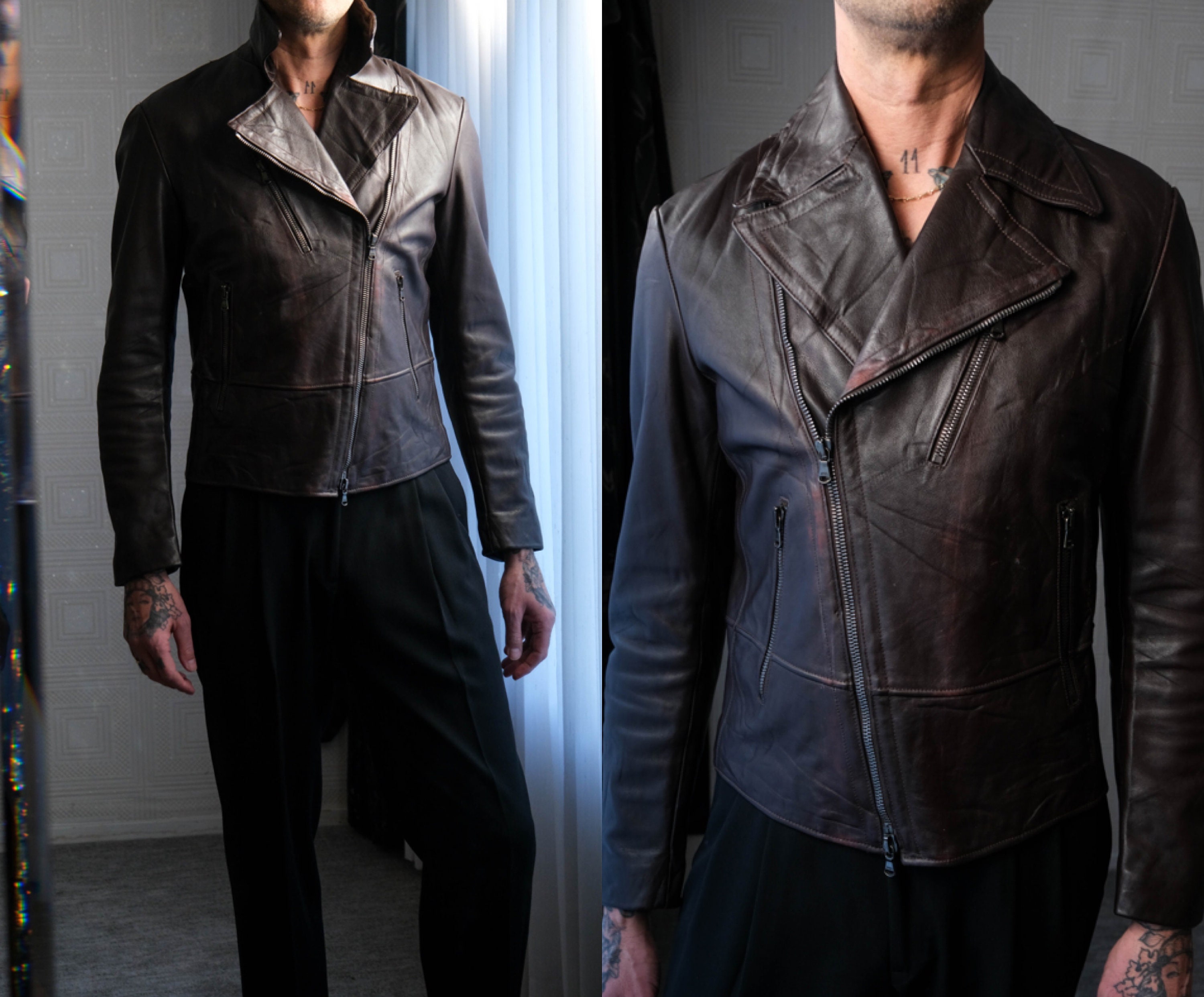 Burberry Leather Jacket - Etsy Burberry Leather Jacket - Etsy
