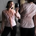 Vintage IMPATTO COLLECTION Light Pink Poplin Button up Shirt W/ Mesh ...