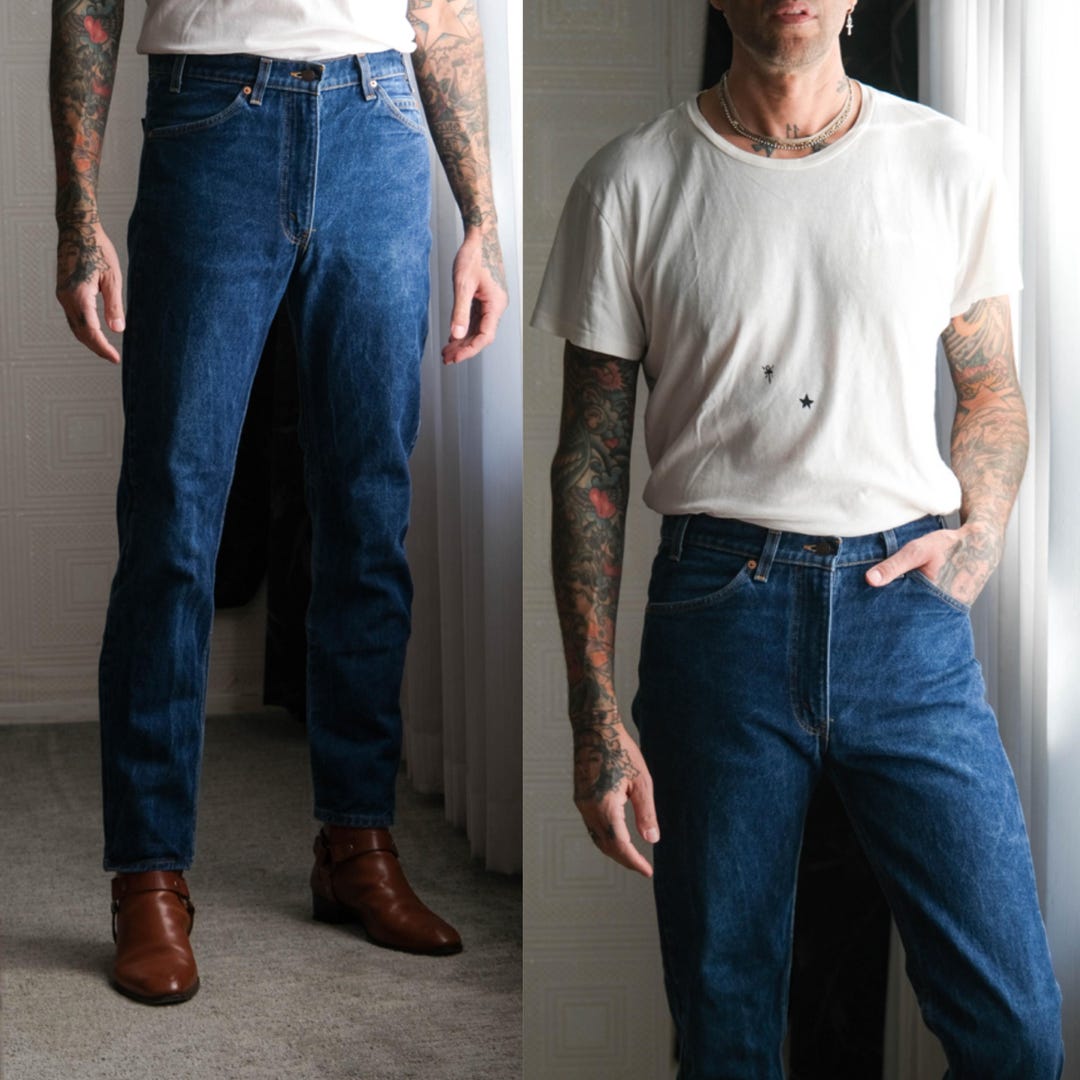 Vintage 80s LEVIS 505 Orange Tab Indigo Wash Zip Fly Straight Leg Jeans ...